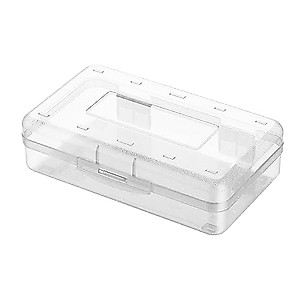 CENGNIAN 1 Pack Large Capacity Clear Pencil Box, Clear Pencil Case, Plastic Crayon Box, Pencil Cases, Plastic Pencil Case, Plastic Pencil Box, Crayon Box Storage, Hard Pencil Case