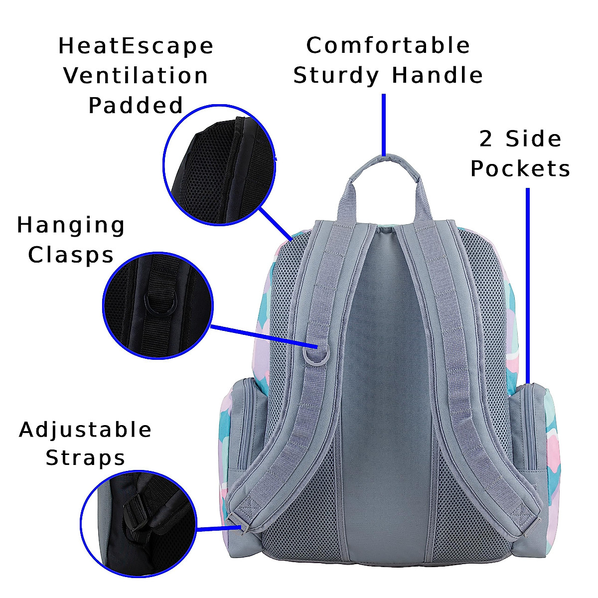 Eastsport Extra Large Backpack Expandable Oversized for Travel Hiking Work Camping Sports Outdoors with Drawstring Bag 18x13.5x9.5 Mochila De Viaje Army Green Black