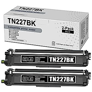 [Black] 2 Pack TN-227 TN227BK Compatible Toner Cartridge Replacement for Brother DCP-L3510CDW L3550CDW HL-3210CW 3230CDW Printer Ink Cartridge.