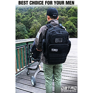 Diaper Bag Backpack for Dad, DBTAC Large Baby Nappy Bag for Men w/Changing Mat, Insulated+Wipe Pockets, Stroller Straps, Black