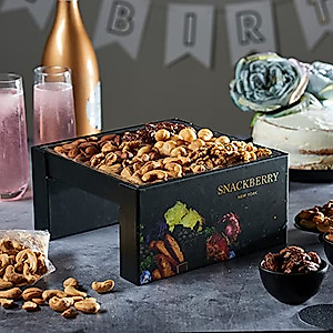 Holiday Mixed Nuts Gift Basket, in Elegant Display Stand Box, Gift Set for Easter, Birthday Party, Sympathy, Healthy Gift Snack Box for Men and Women. Kosher - Snackberry (Premium)