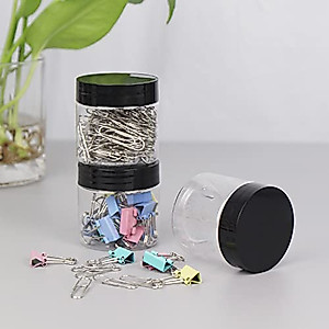 BonyTek Household 2oz Plastic Jars with Lids, 10 Pack BPA Free, Reusable, Refillable Transparent Cosmetic Containers for Bath Salts, Cosmetics, Powders, Beauty Product and Small Accessories