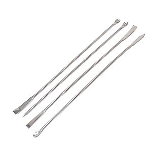 A2Z Scilab 4pc Stainless Steel Lab Spatula Micro Spoon Set, Double Ended Lab Mixing Reagent Spatulas - Long Sampling Spoon Scoop Tool Set Kit Laboratory Supplies for Experiments and Lab Use