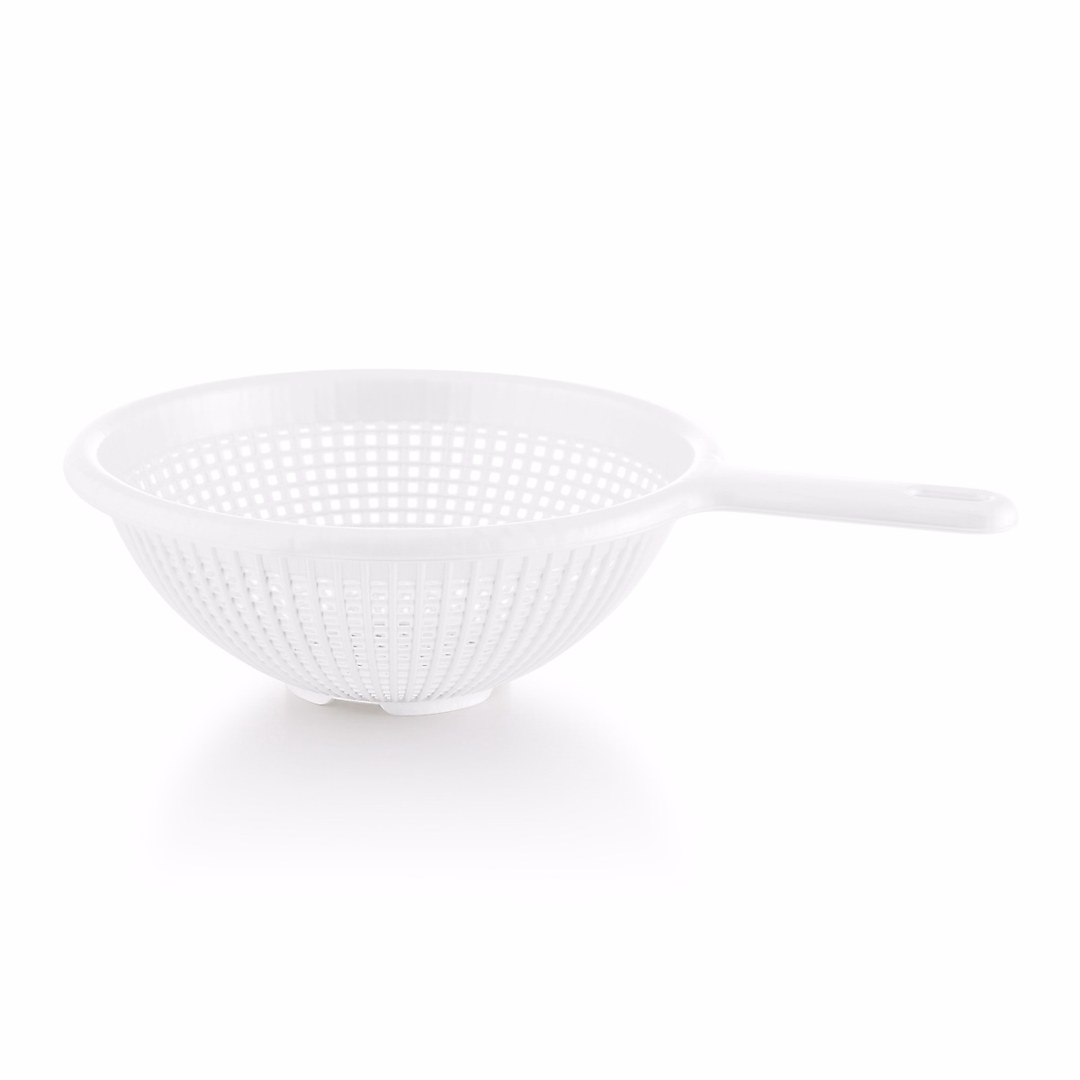 YBM Home 8.5 Inch Deep Plastic Strainer Colander with Long Handle – Made of Food Safe BPA-Free Plastic - Durable and Dishwasher Safe - Use for Pasta, Noodles, Spaghetti, Vegetables and More (1, White)