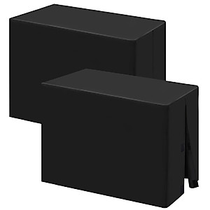 Fixwal Table Covers, 2 Pack, Black Table Covers for 4 Foot Tables, 48 x 24 Inch Fitted Tablecloth, 4FT Table Cover Fitted