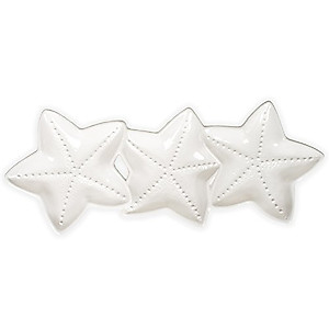 White Starfish Triple Serving Platter Dish 16 Inches Ceramic