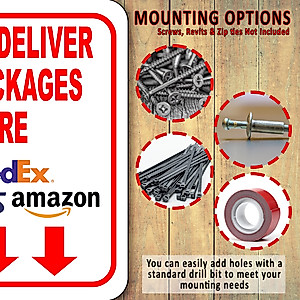 Please Deliver All Packages Here Arrows Delivery Sign for Delivery Driver - Delivery Instructions for My Packages from Amazon, FedEx, USPS, UPS, Indoor Outdoor Signs for Home, Office, Work, 8.5"x10"