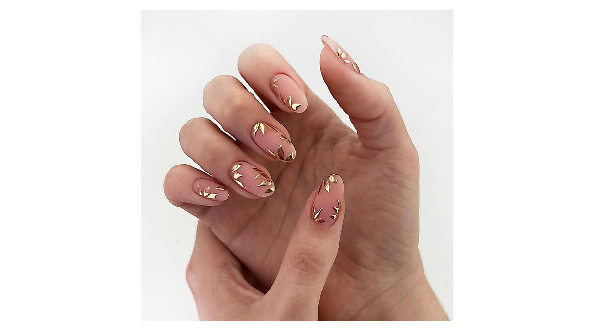 Shop 24 Pcs Press on Nails - Fall Leaves Design