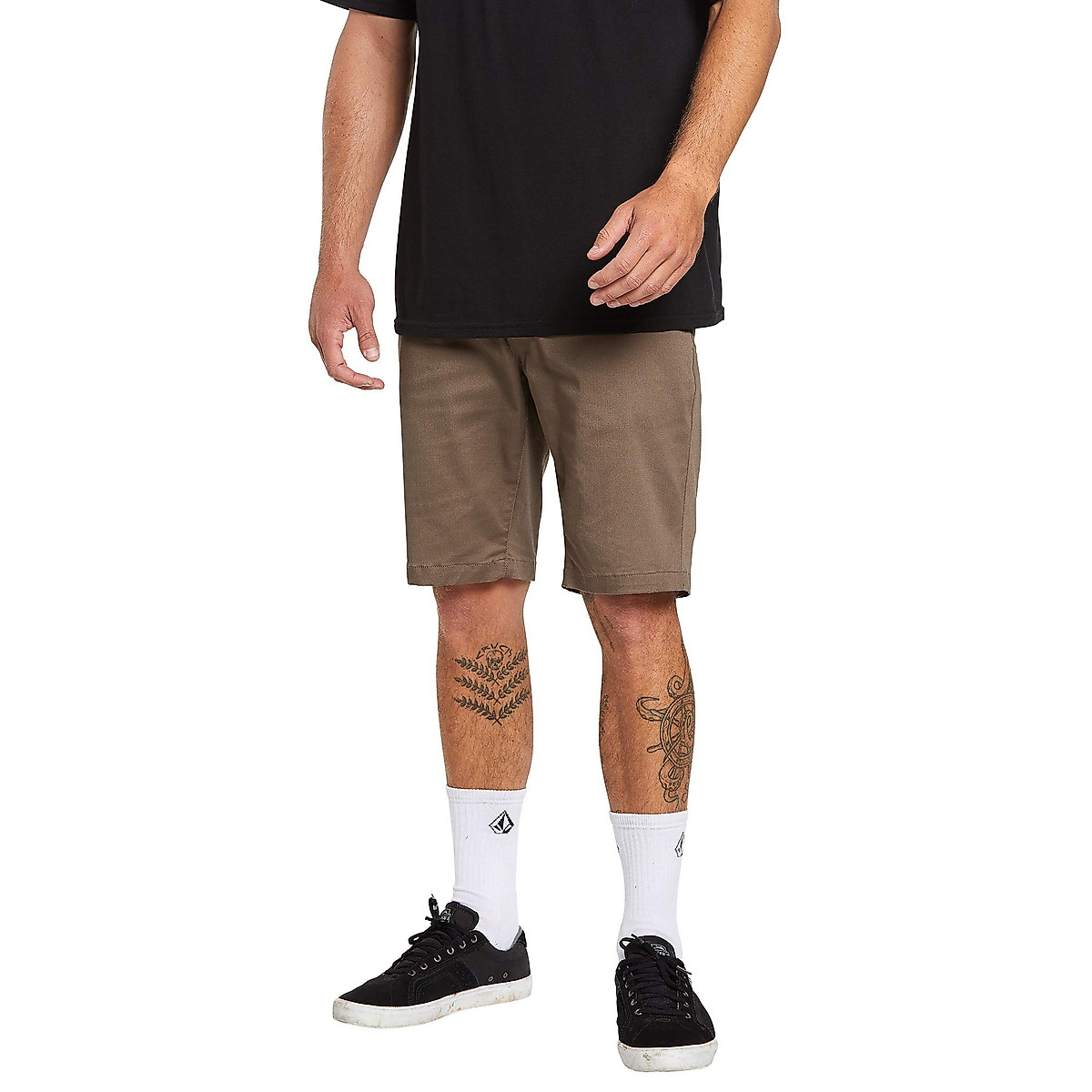 Volcom Men Stretch Modern Fit 21" Chino Short, Mushroom, 33
