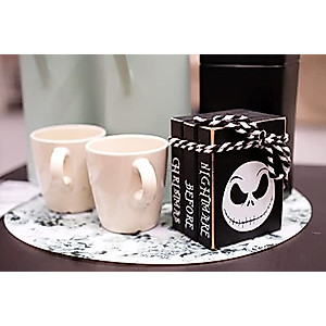 LIVDUCOT Mini Black Halloween Tiered Tray Decor Wood Decorative Book Stack-5x4x3" Rustic Farmhouse Fake Wooden Books for Home Table Decorations Nightmare Before Christmas & This is Halloween Sign