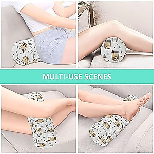 Vnurnrn Milk Tea Cups Tea Neck Support Pillow Round Neck Roll Bolster Cylinder Pillow Cervical Pillows Back Pillow for Leg Knee Back Head Support for Camp Work Women Men Traveling