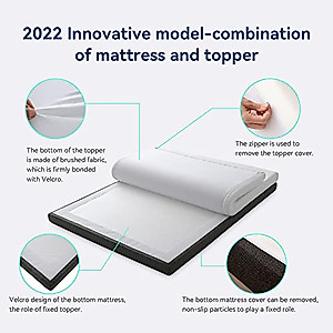 8 inch AeroFusion Memory Foam Mattress/Topper Queen Size,4"+4" Combination Topper in a Box,Medium Firm 2022 Innovative Mattress for Pressure Relief,CertiPUR-US Certified