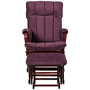 Artiva USA Wood Glider Chair and Ottoman Mircofiber Cushion Set