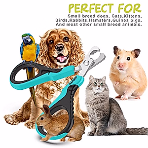 Cat Nail Clippers - Professional Cat Nail Trimmer – Angled Blade Pet Nail Clippers for Dogs Rabbit Kitten Ferret - Safe, Sharp