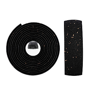 LSSH Bike Handlebar Tapes, Cork Bike Handlebar Tape, Bicycle Bar Tape, Cycling Handle Wraps, EVA Road Bike Handlebar Tape – 2 Rolls (Black)