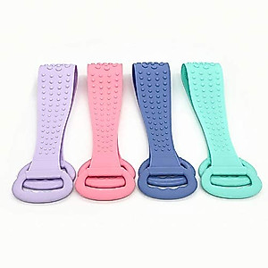 Silicone Bath Body Brush, Dual Sided Foldable Long Handled Design Soft Body Back Scrubber, Eco Friendly, Easy to Clean, Portable for Traveling (Green)