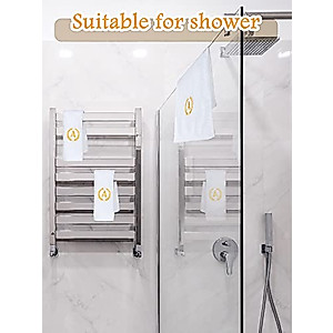 Set of 50 Monogrammed Towels Bathroom Letter a Gold Embroidered Hand Towel Decorative Monogrammed Towels Cotton Monogram Guest Napkins for Kitchen Gifts Wedding Birthday Party, 18.11 x 9.84 Inch