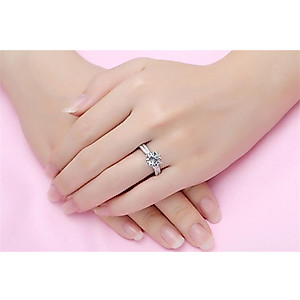 TenFit Jewelry Engagement Ring for Women Wedding Band 4ct Simulated Diamond Rings