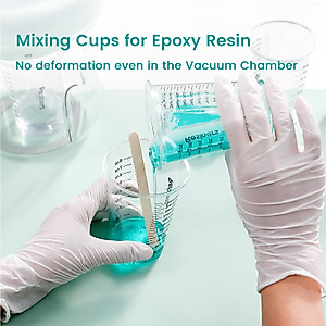 Resiners 30pcs Disposable Epoxy Resin Mixing Cups, Plastic Measuring Cups with 50pcs Wooden Stir Sticks, Mixing Containers for Resins, Paint, Pigments, Art, Kitchen