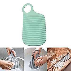 Washboard PZRT 1pcs Hand-held Mini Washboard Green Mini Plastic Washboard Non-slip Washing Table for Children, Laundry Accessories, Socks, Cleaning Tools