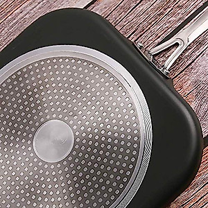 COOKSMARK 11-Inch Copper Griddle Pan for Stove Top -Nonstick Square Flat Pan with Stainless Steel Handle, Lightweight Induction Compatible -Oven Safe Dishwasher Safe