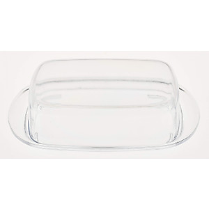 HOME-X Clear Acrylic Butter Dish with Cover, Plastic Covered Cheese Holder with Tray