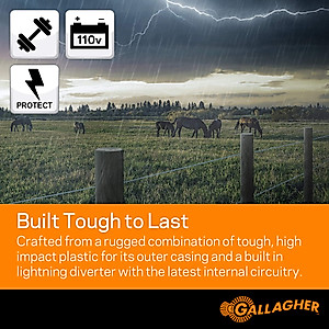 Gallagher M1500 Electric Fence Charger | Powers Up to 160 Miles / 900 Acres of Clean Fence | ​15 Joules, 110 Volt Energizer, Added Power Reserve | Unbeatable Reliability | Easy Installation