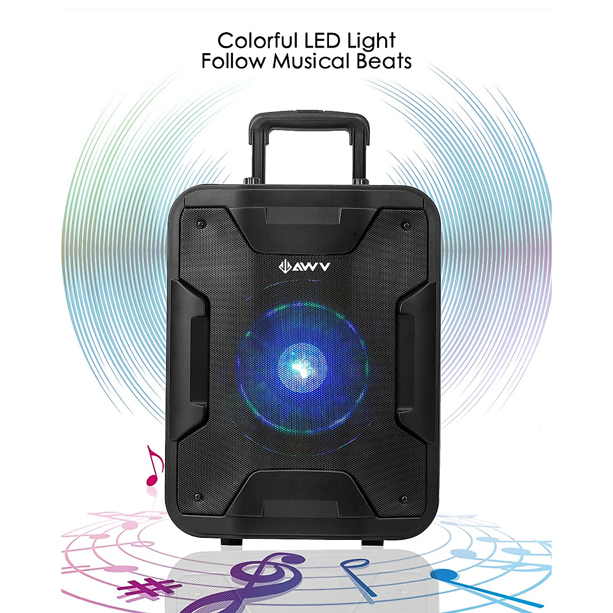 Karaoke Machine for Adults, Wireless Portable PA System Bluetooth Karaoke Speaker with 8" Subwoofer, 2 Wireless Microphones, Disco Ball Light for Christmas Singing Party Home Karaoke Outdoor