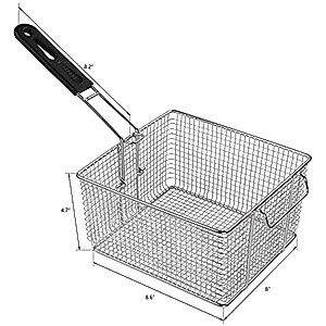 ROVSUN 11.4QT Electric Deep Fryer w/Timer, Overheat Protection, Basket & Lid, Stainless Steel Countertop Kitchen Frying Machine w/Temperature Control, for French Fries, Donuts 2500W