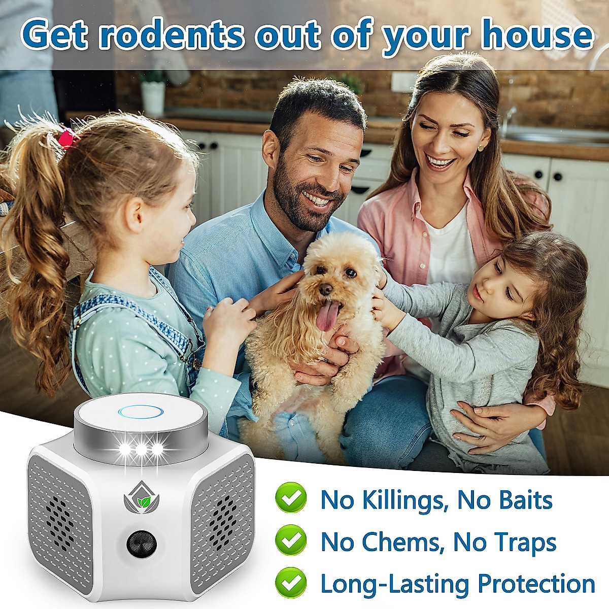 Avantaway 2023 Ultrasonic Pest Repeller,Indoor Ultrasound Pest Repellent for Mouse, Mosquito,Roach,Cockroach,Rodent,Bug,Ant. Electronic Plug in Pest Control for House,Garage,Warehouse,Kitchen, UR02