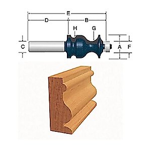 BOSCH 84621MC 1 In. Ogee and Bead Fillet Router Bit