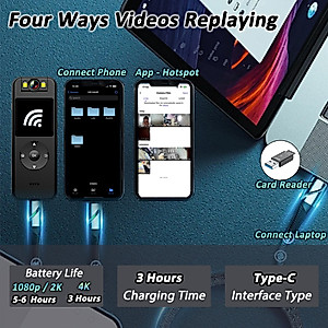 【Upgraded】4K Body Camera with Audio & Video Recording - 128G Body Cam Mini Police Bodycam - Portable Small Personal Camcorder - Sport Bike Outdoor Personal Civilians Police Law Enforcement Recorder