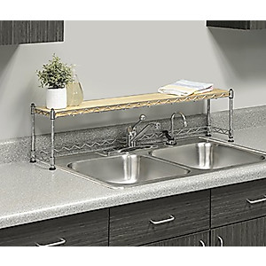Whitmor Supreme Wood & Chrome Sink Shelf
