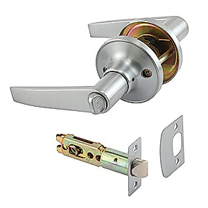 Prime-Line MP65259 Privacy Lever, Fits 2-3/8in and 2-3/4in Backset, Satin Chrome, (1 set)