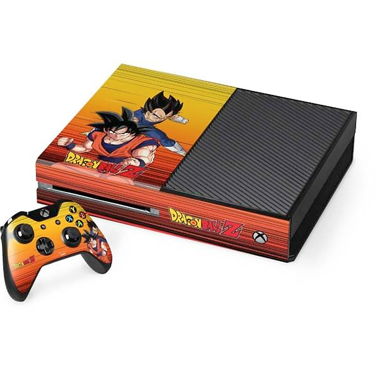 Skinit Decal Gaming Skin Compatible with Xbox One Console and Controller Bundle - Officially Licensed Dragon Ball Z Goku & Vegeta Design