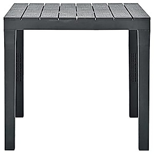 VanTook Outdoor Patio Table Garden Side Table, 30.7" Square Plastic End Table Sofa Table Balcony Coffee Table Cocktail Table for Porch Indoor Outdoor, Weather Resistant, Anthracite
