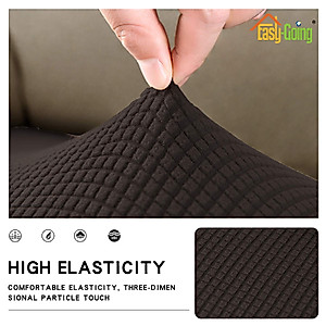 Easy-Going Stretch Chair Cushion Cover Sofa Cushion Furniture Protector Sofa Seat Sofa Slipcover Sofa Cover Soft Flexibility with Elastic Bottom(Chair Cushion, Chocolate)