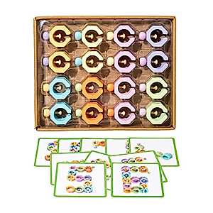 Almencla Montessori Shape Matching Game Toy, Stacking Toy for Toddlers Children Birthday Gift, Colorful