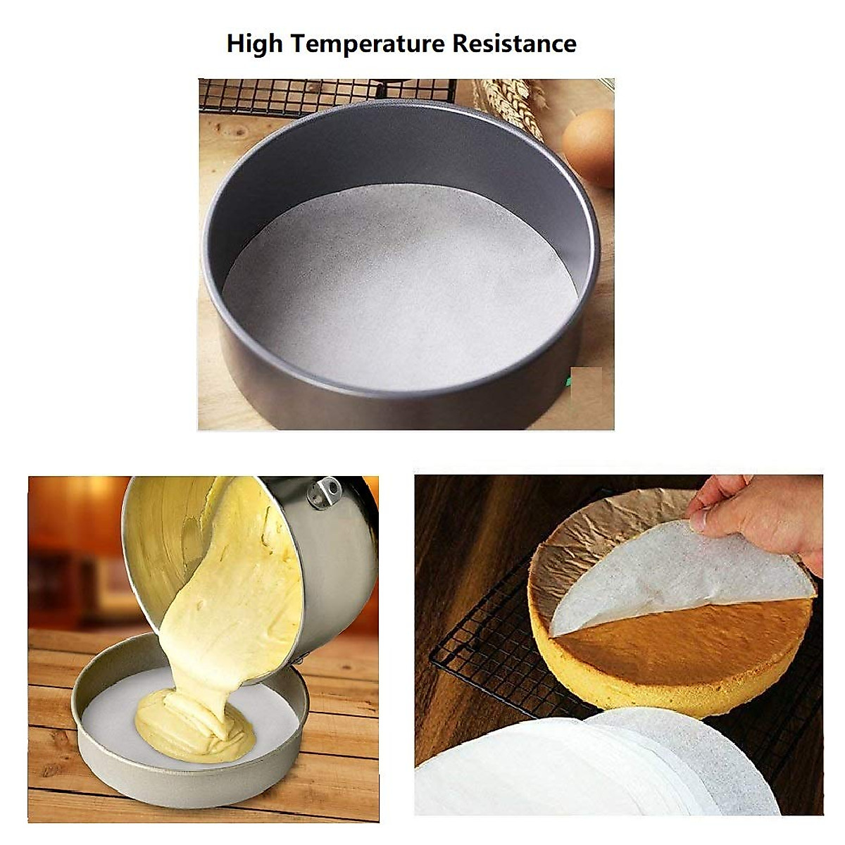 Parchment Paper Baking Circles, 9 inch Diameter Round Non-Stick Parchment Paper Liner for Baking Cakes, Cooking, Dutch Oven, Tortilla Press, Grill, Toaster, Pizza ( 100 Pieces )