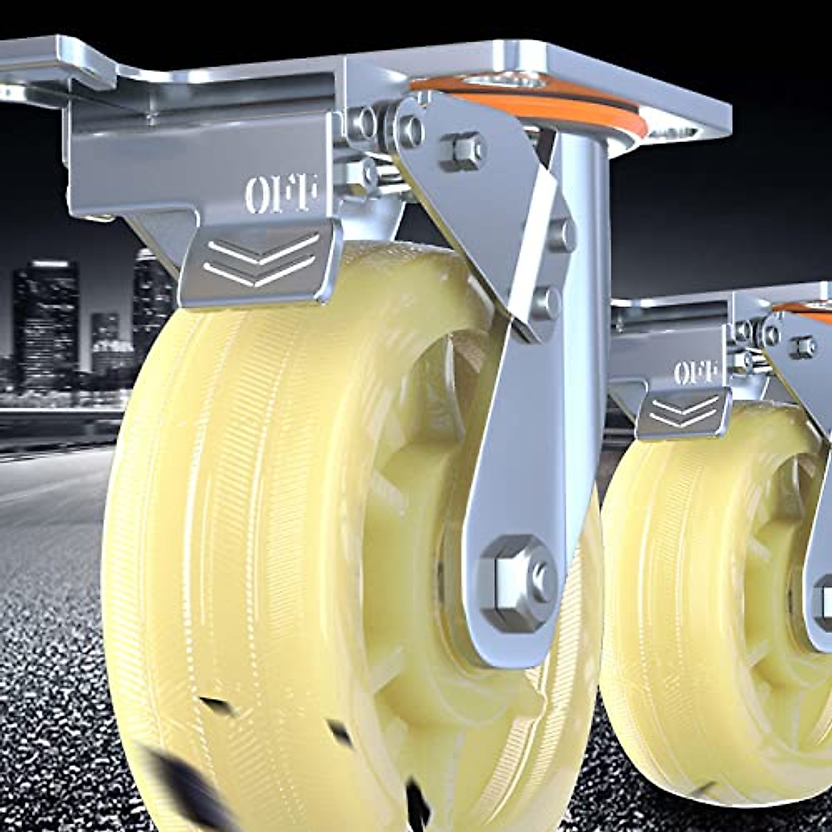 Swivel Casters Wheels 4pcs, Workbench Caster, For Furniture Trolley Crib Casters Kitchen Cabinet Universal Castors, Nylon Casters, Brake Heavy Duty Caster Wheels, 360 Degree Swivel Castors castor whee