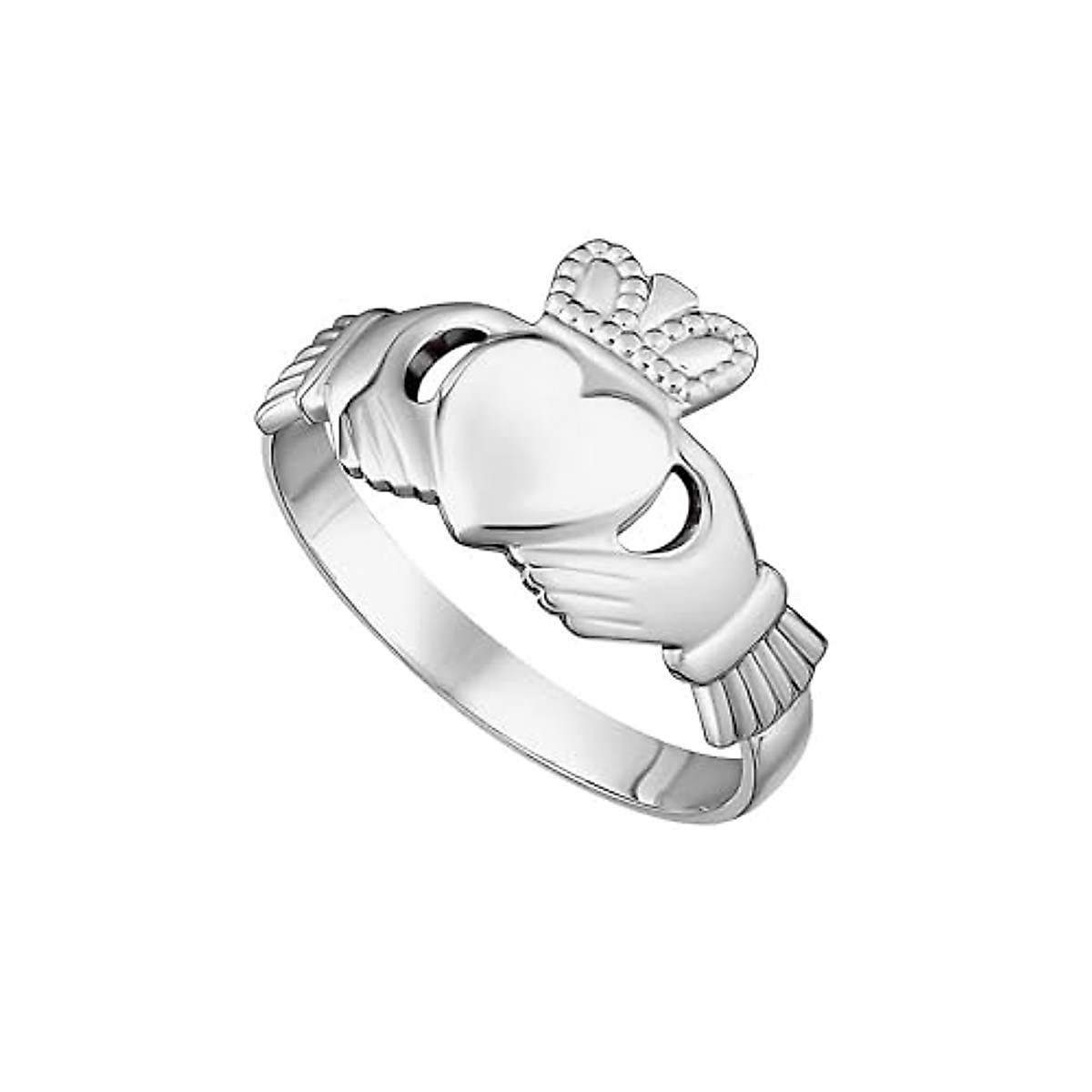 Biddy Murphy Women's Claddagh Maids Ring Made in Ireland Classic Sterling Silver Traditional Claddagh Design Fine Details Made in Co. Dublin by Irish Artisan Jewelers Size 6