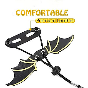 Bearded Dragon Leash Harness with Magician Hat and Bowtie Halloween Costume Set,3 Pack Bat Wing with Leash for Lizard Reptile Halloween,Holiday,Party,Photos Small Animal Clothes Outfit (Orange Set)