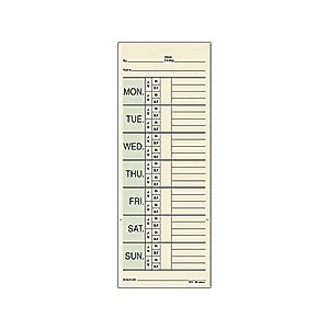 Adams 442772 Time Cards for Pyramid 1000 Time Clock 200/Pack (9791-200)