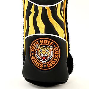 Tiger Retro Style Fairway Metal Woods Headcover, Black, Golf Head Cover