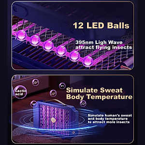 (2025 New) Bug Zapper Outdoor Rechargeable, Indoor Mosquito Zapper with Dual Net LED Lights, Electric Fly Zapper for Patio Home Garage Kitchen, Body Temperature Attract Control Gnat Moth Fruit Flies