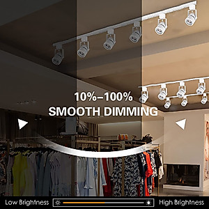 EAGLOD 10W H Track Lighting Heads,Dimmable LED Track Light Fixtures for Accent Retail Artwork,3000K Warm White, Linear Track Light H Type - 120V 24° Angle Halo Type- 8 Pack (White)