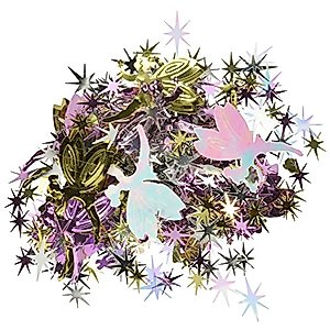Beistle Fairy Magic Confetti, pink/mint green/gold/silver, 0.5 ounces