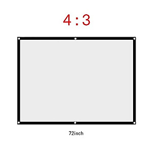 72 Inch Portable Foldable White Projector Curtain Projection Screen 4:3 Portable Movies Screen for Projector Home Theater Outdoor (72Inch)