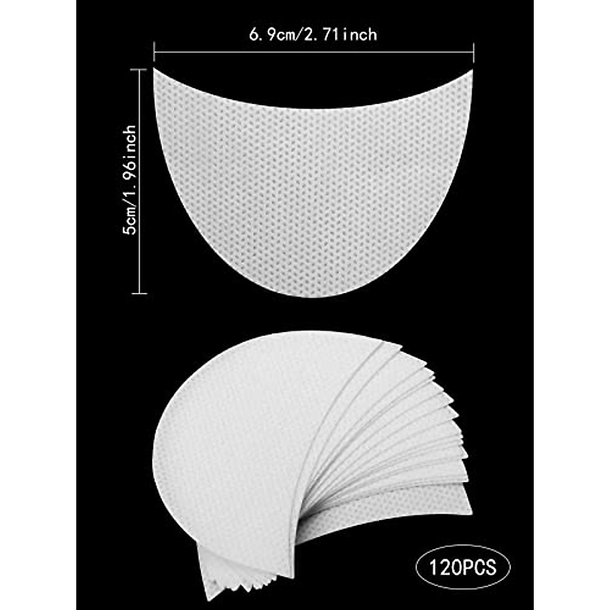 Kalolary 120 Pcs Eye Shadow Shields, Eyeshadow Pads Stencils Lint Free Under Eye Pads Eyeshadow Patches For Eyelash Extensions/Lip Makeup