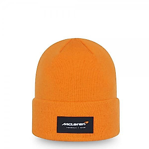 F1 McLaren Team Essential Logo Cuff Knit Beanie Hat Orange